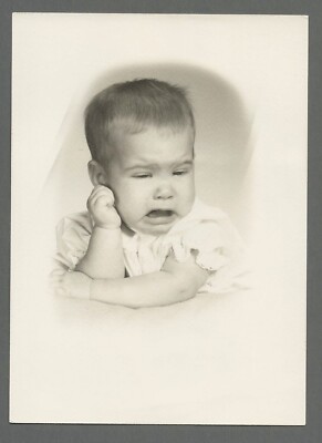 Vintage Studio Photograph ADORABLE GRUMPY BABY PORTRAIT | eBay