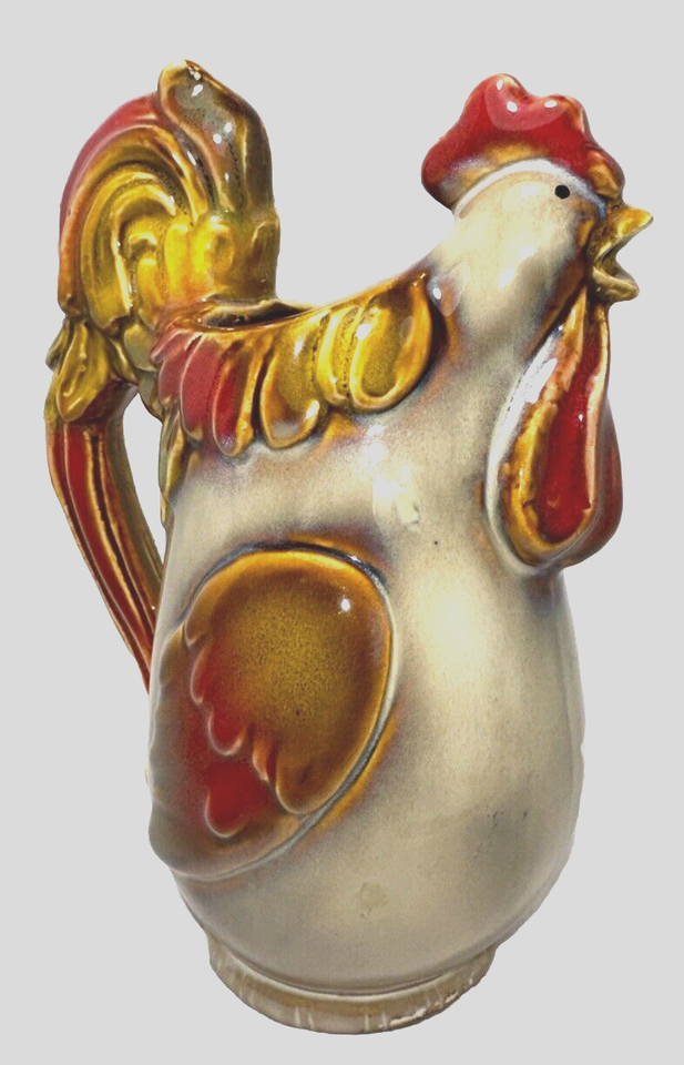 Ceramic Rooster Chicken Water Pitcher Italy | eBay