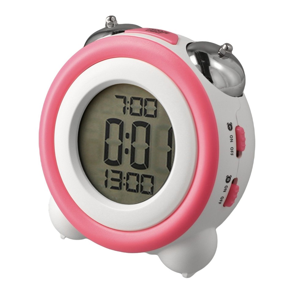 Sleek Stainless Steel Alarm Clock with LED Display and Multiple Alarm ...