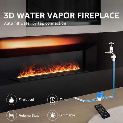 3D Electric Fireplace With Remote Control, Flame Color, Connect The ...