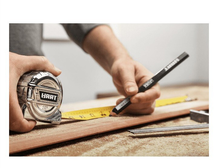 (10 Pack) HART Carpenter Pencil, Rectangular, Graphite Core, Anti-Roll ...