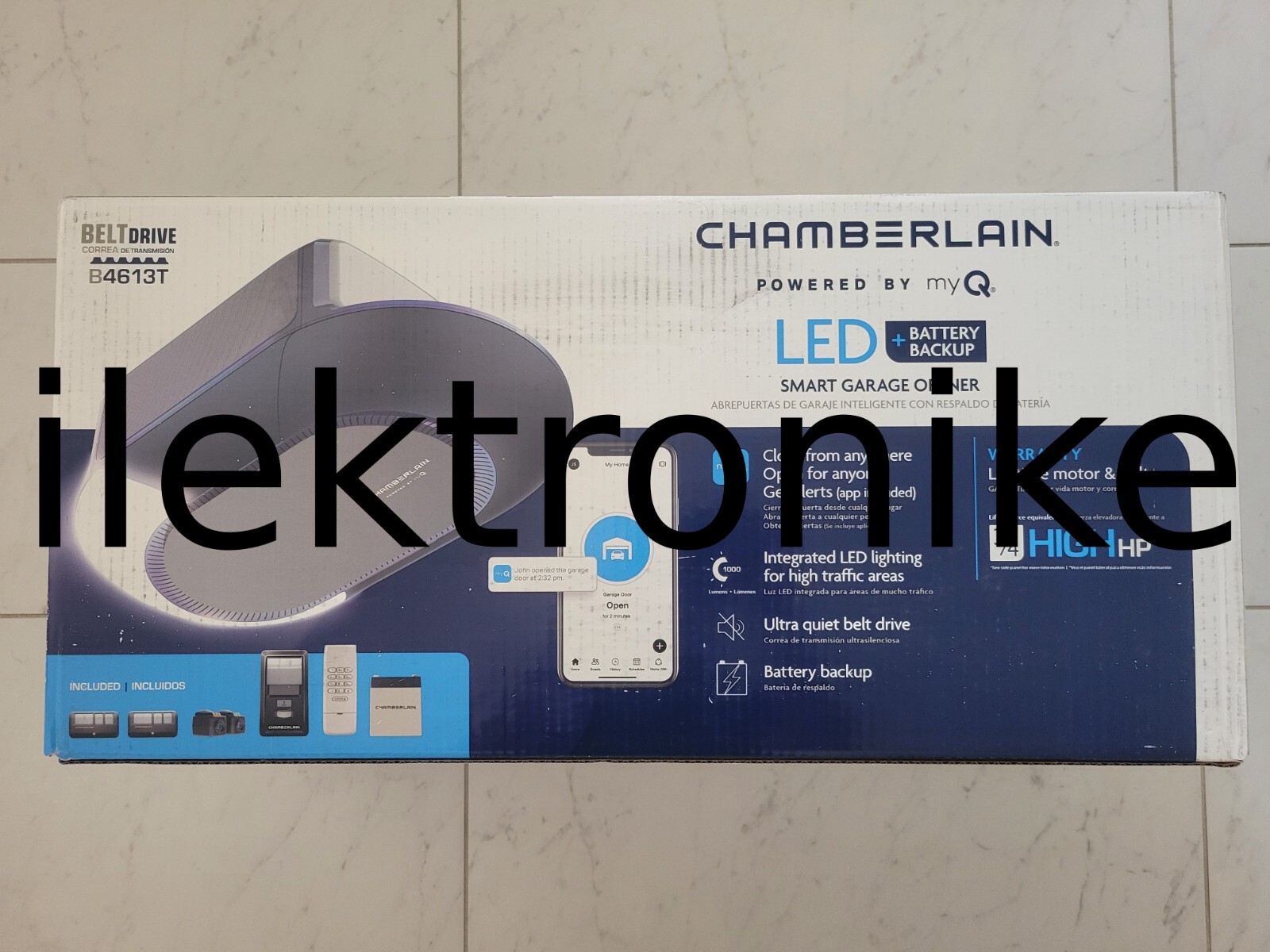 Chamberlain B4613T 1 1/4HP LED Garage Door Opener - Black for sale ...