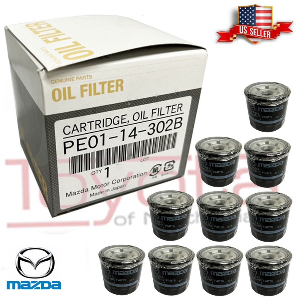 Mazda 10 Pack OEM Genuine Cartridge Oil Filter PE01-14-302B/302A ...