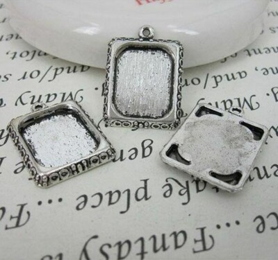 10pcs 20x17mm antiqued silver picture frame charm G459 | eBay