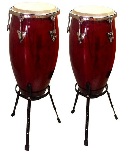 Zenison Congas SET 11" & 12'' with Stands Conga Drums Percussion Red ...