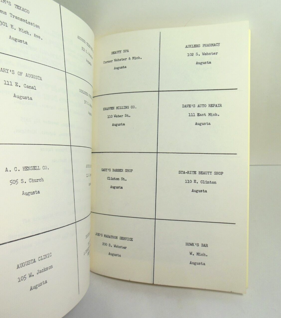 Early Days of Augusta Michigan by George Long and Howard Struble Local ...