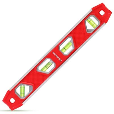 WORKPRO 12-Inch Torpedo Level 4 Bubble V-Groove Aluminum Magnetic ...