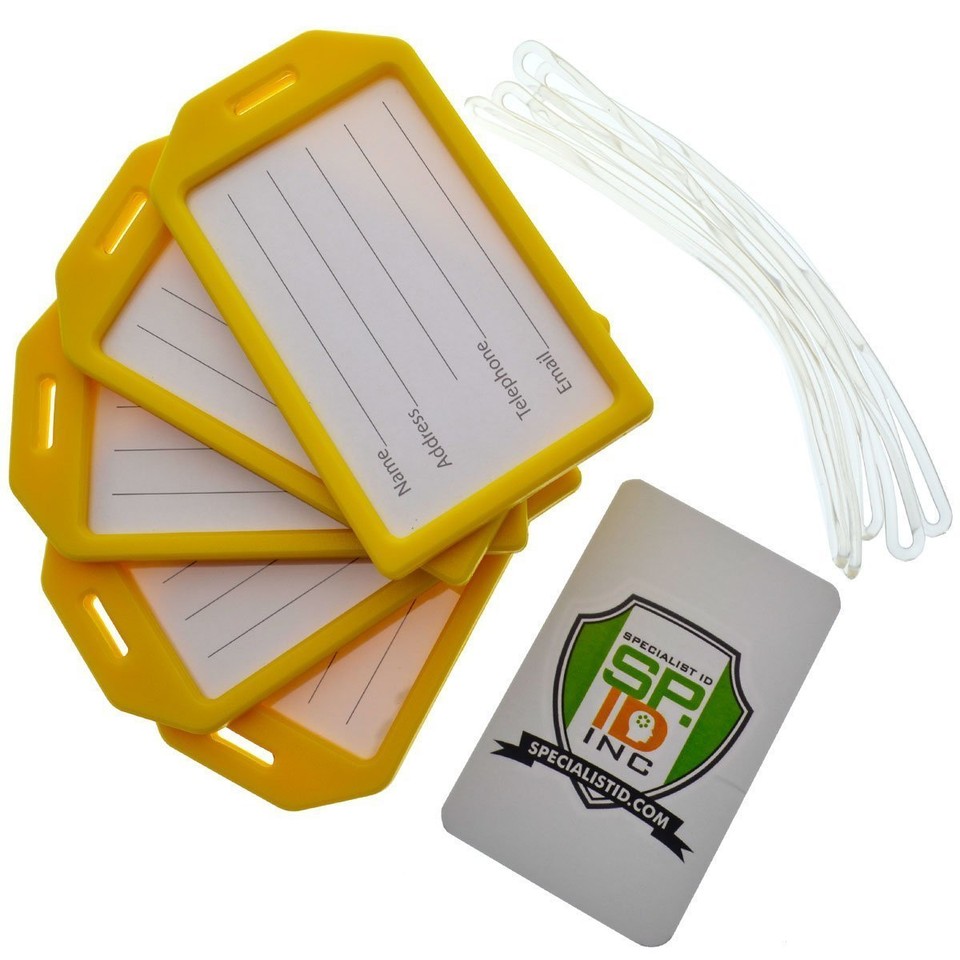 Bulk 100 Pack - Heavy Duty Airline Luggage ID Bag Tag Holders with ...