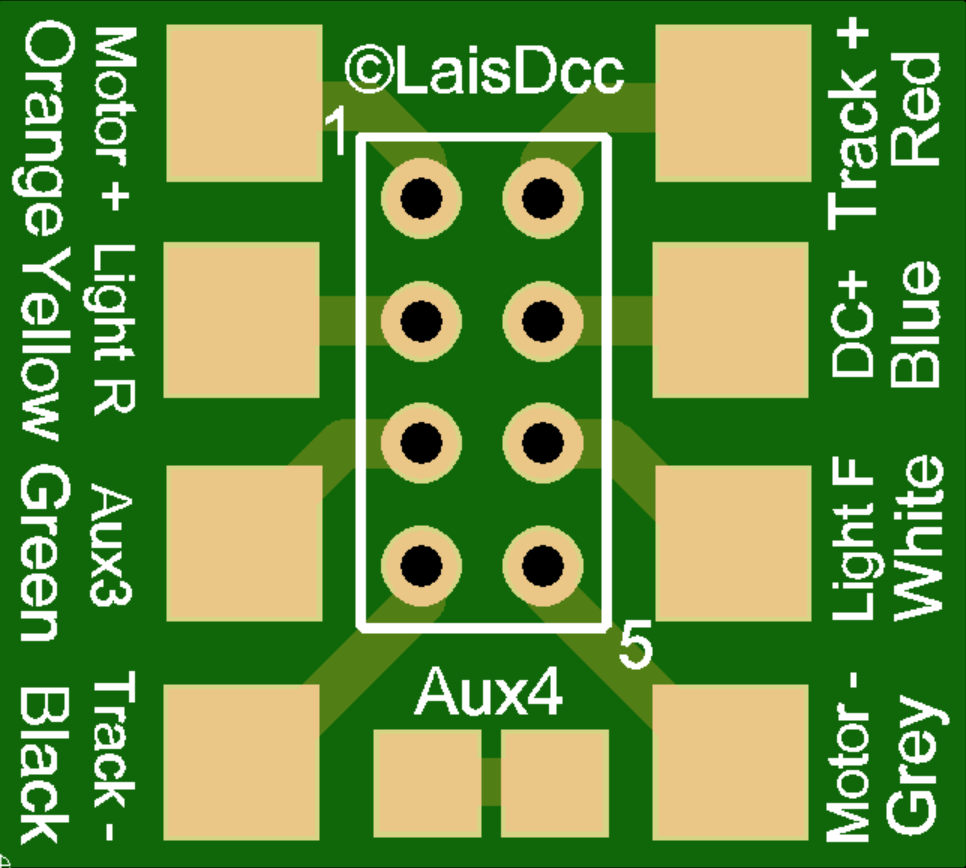 Laisdcc 860002 DCC NEM652 8-Pin socket with hard wiring solder tabs ...