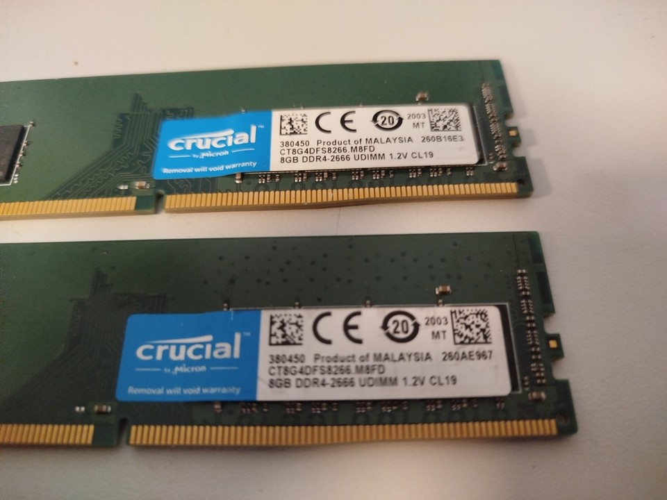 16 GB Arbeitsspeicher RAM Crucial 2x8GB DDR4-2666 UDIMM 1.2V CL19 ...