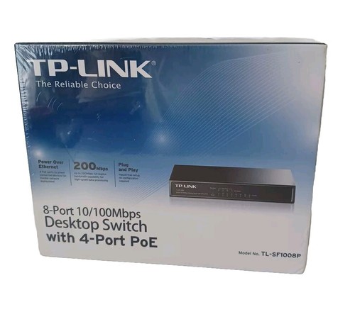 TP-LINK TL-SF1008P 8-Port 10/100Mbps Desktop Switch with 4 PoE Ports ...