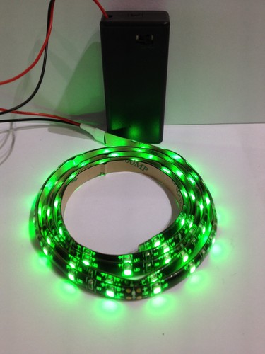 Battery Operated Green Led Light Strip 9V 500mm Waterproof | eBay