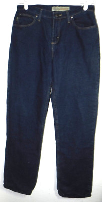 Cabela's Casuals NWT size 14 Long Dark blue Rinse fleece lined jeans | eBay