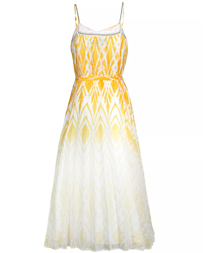 * RACHEL BY RACHEL ROY PRINTED LUREX SUN COMBO MIDI YELLOW & WHITE ...