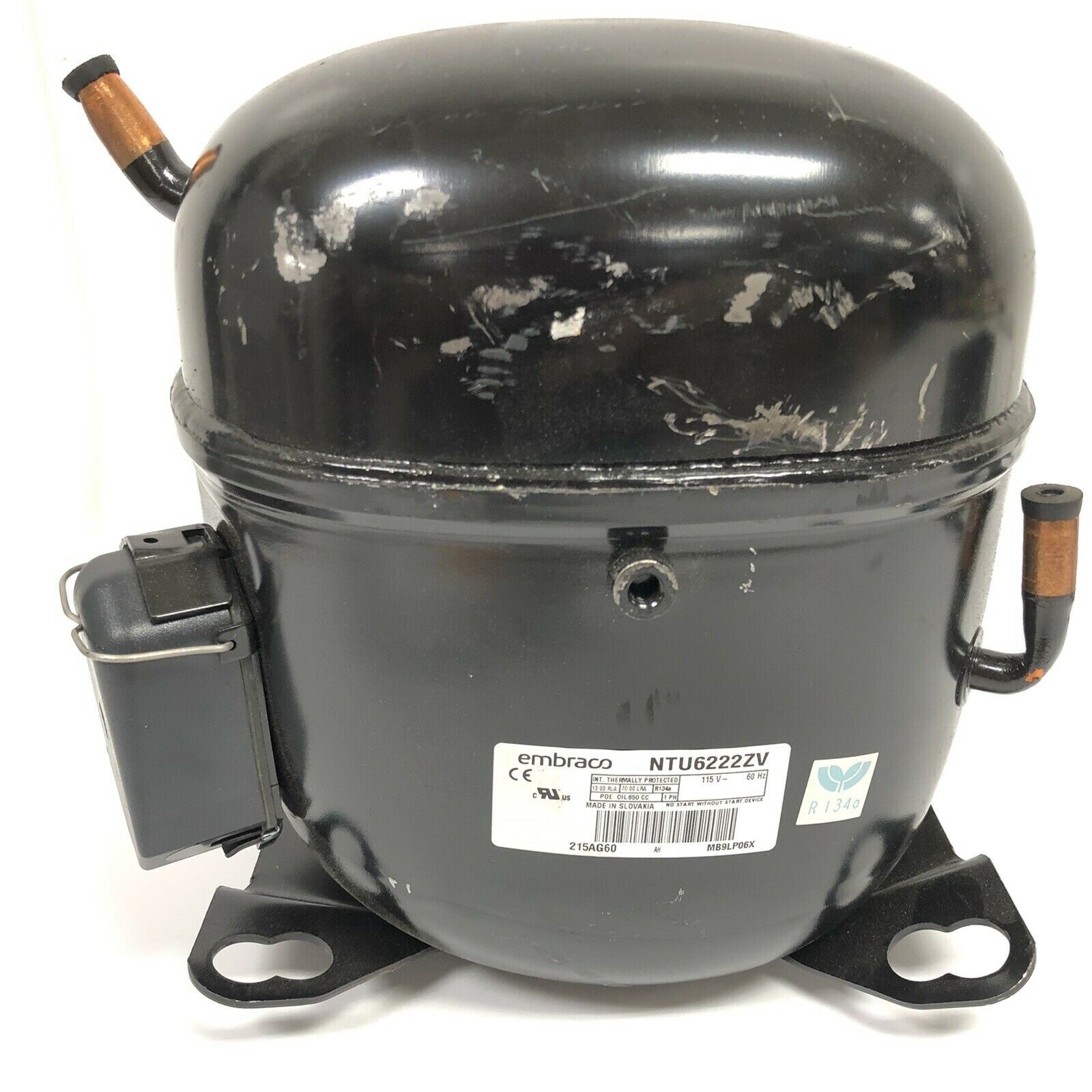 Embraco NTU6222ZV Compressor | 115V 60Hz | R314a | Belt Driven ...