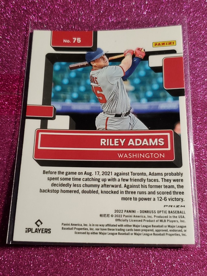 2022 Panini Donruss Optic Riley Adams Lime Green Prizm #75 Rated Rookie ...