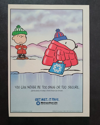 Met Life Insurance Schulz Snoopy - Charlie Brown Winter Magazine Print ...