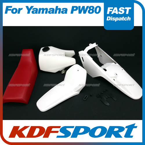 Yamaha PW80 Plastics Fender Kit(White), Tank(White), Seat(Red) Peewee ...