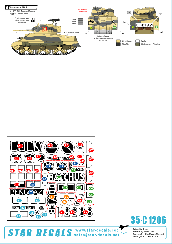 Star Decals 35-C1206, Sherman Mk III. British Sherman tanks in North ...