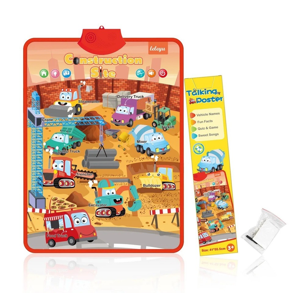 Talking Alphabet Wall Chart Kids Educational Toy ABC 123 Music Learning ...