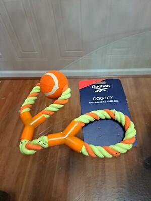 Reebok Dog Toy tug&pull rope&tennis ball Interaive toy | eBay