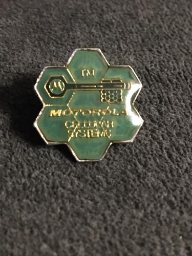 Vintage Rare Motorola I'm Key lapel pin Cellular Systems green gold ...