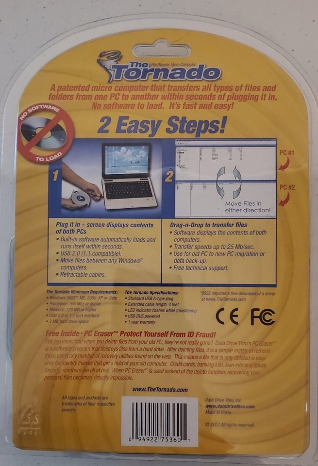 The Tornado File Transfer System For PC's. "NEW/SEALED" | eBay