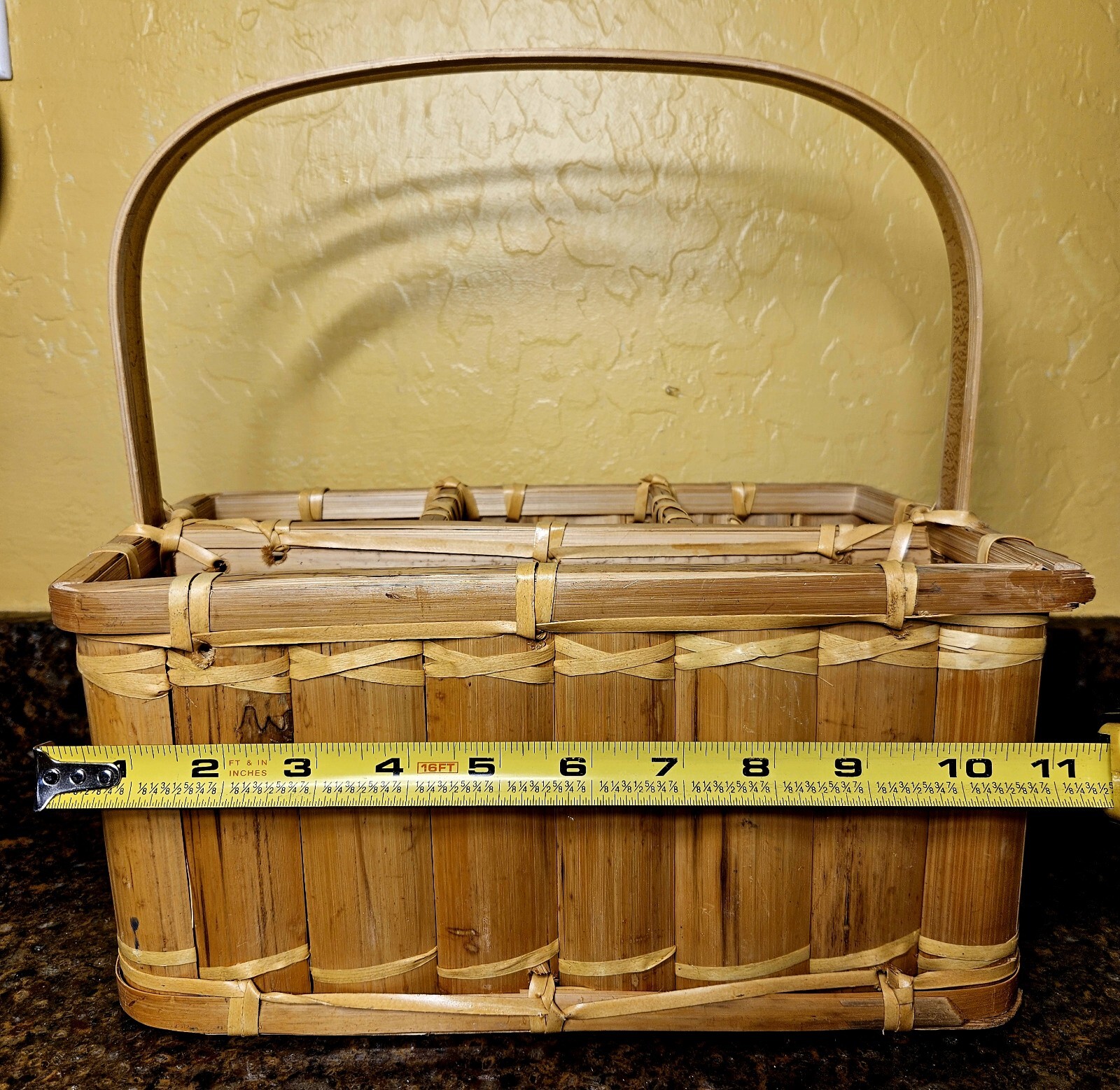 Handmade Vintage Bamboo Utensil caddy with handle. Boho Bohemian Chic ...