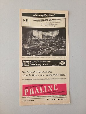 Deutsche Bahn D58 Dortmund - Linx Timetable (1962) | eBay