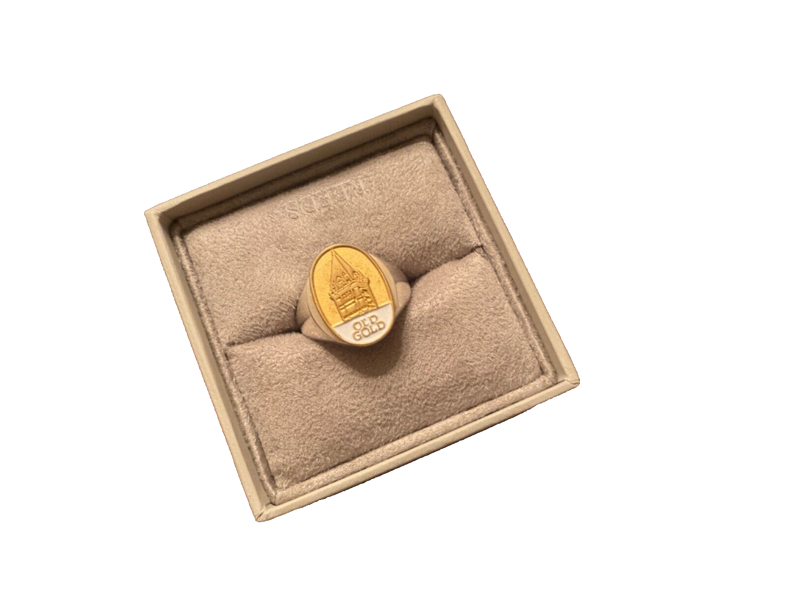 Vintage White Enamel GF GEORGIA TECH Tech Tower OLD GOLD Sterling ...