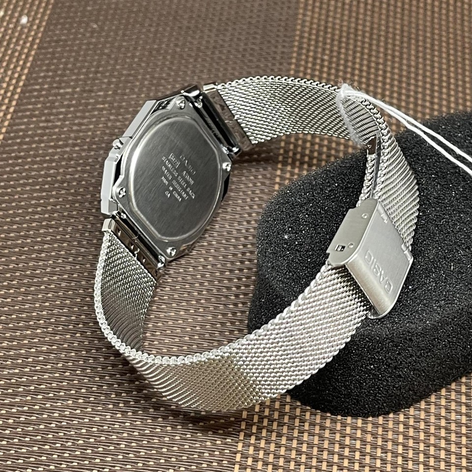 Casio A700WM-7A Super Slim Case Stainless Steel Mesh Band Digital ...