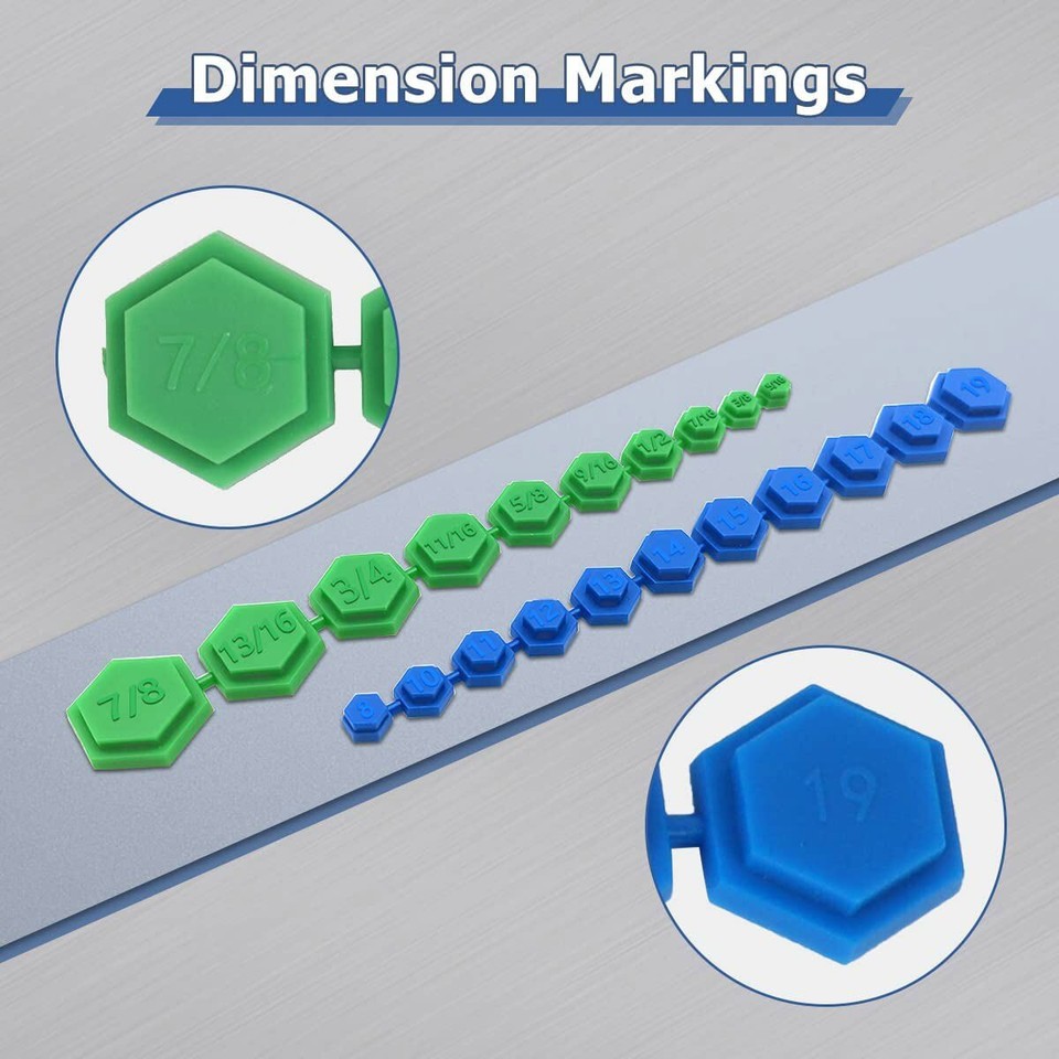 21pcs SAE and Metric Magnetic Socket Inserts Holds Nut & Bolt Tool Set ...