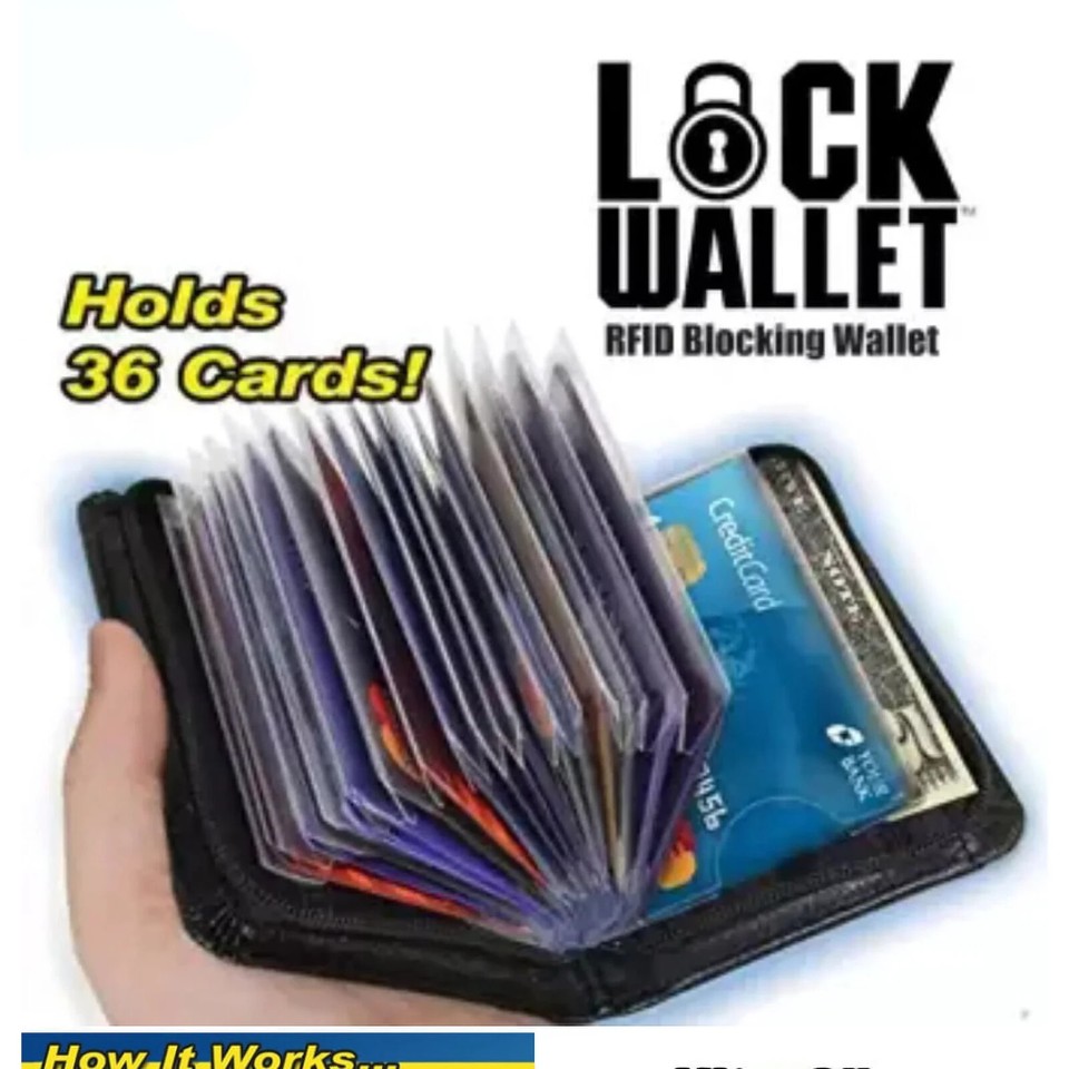Lock Wallet Slim Men Women Secure RFID Blocking Money Credit Card ...