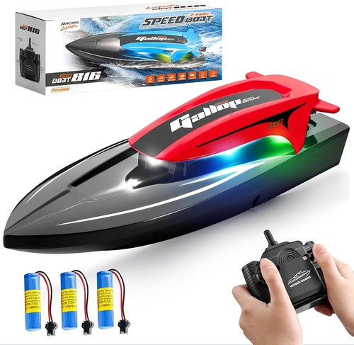 Mini RC Boat Remote Controlled 2.4 GHZ High Speed Ship with LED Light ...