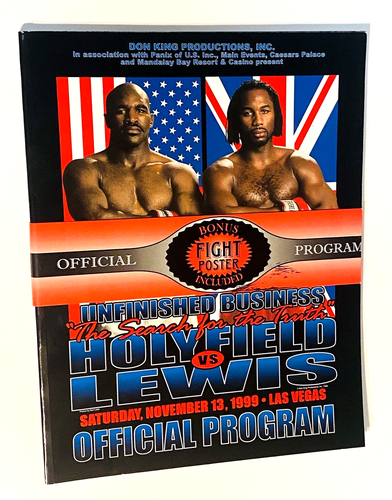 Vintage Evander Holyfield vs Lennox Lewis Official Boxing Fight Program ...