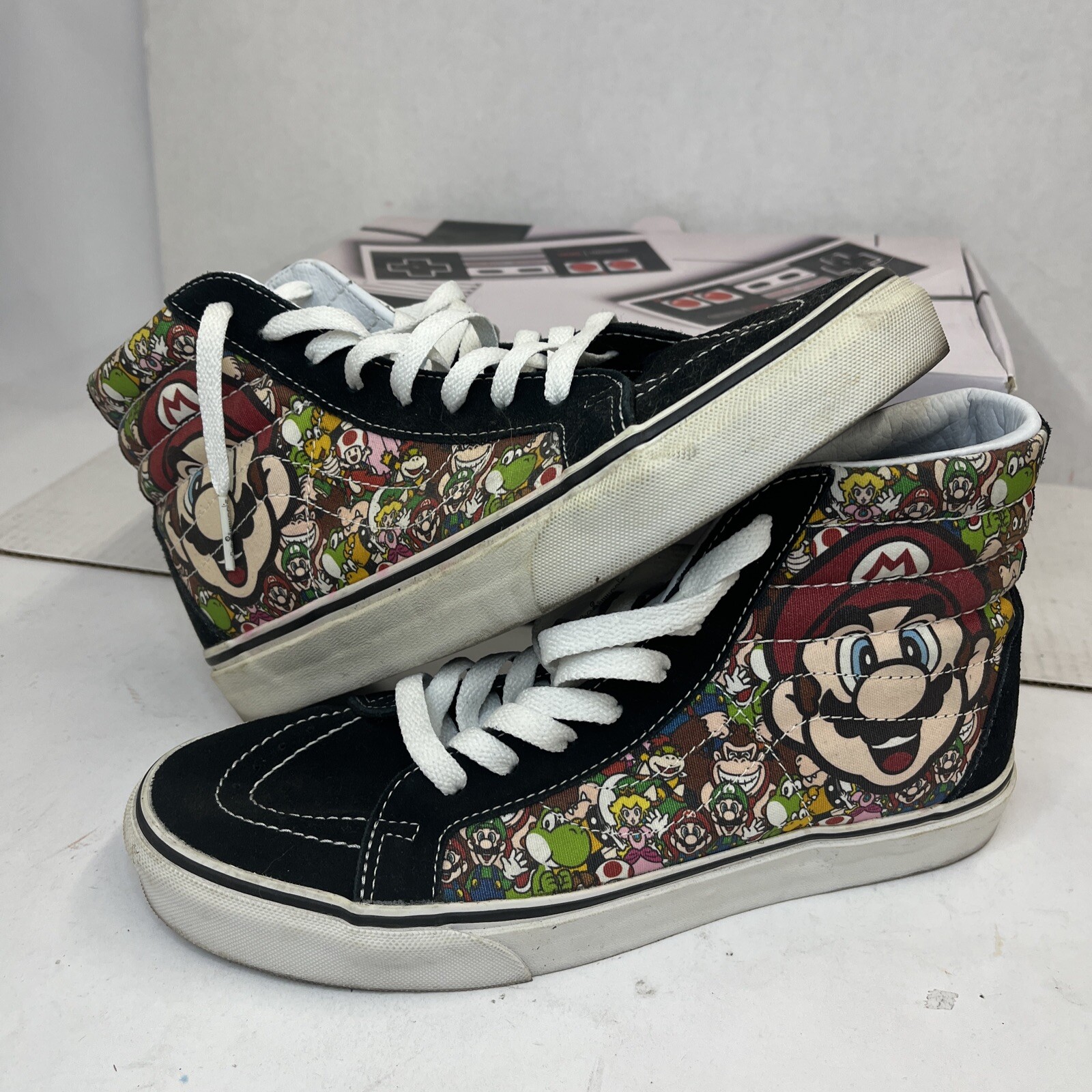 RARE Vans Nintendo GAME OVER Hi-Top Super Mario Bros … - Gem