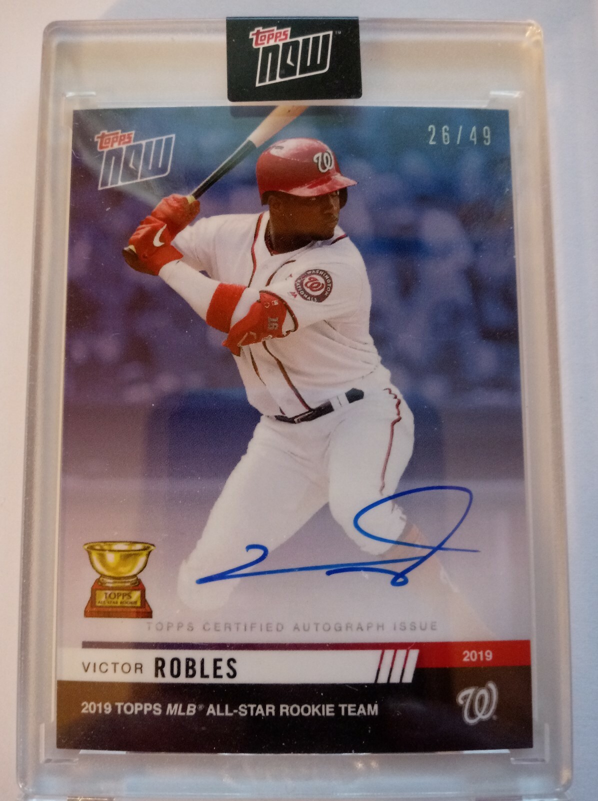 Victor Robles ROOKIE Nationals 2019 Topps Now Autograph Base RC-8B ...