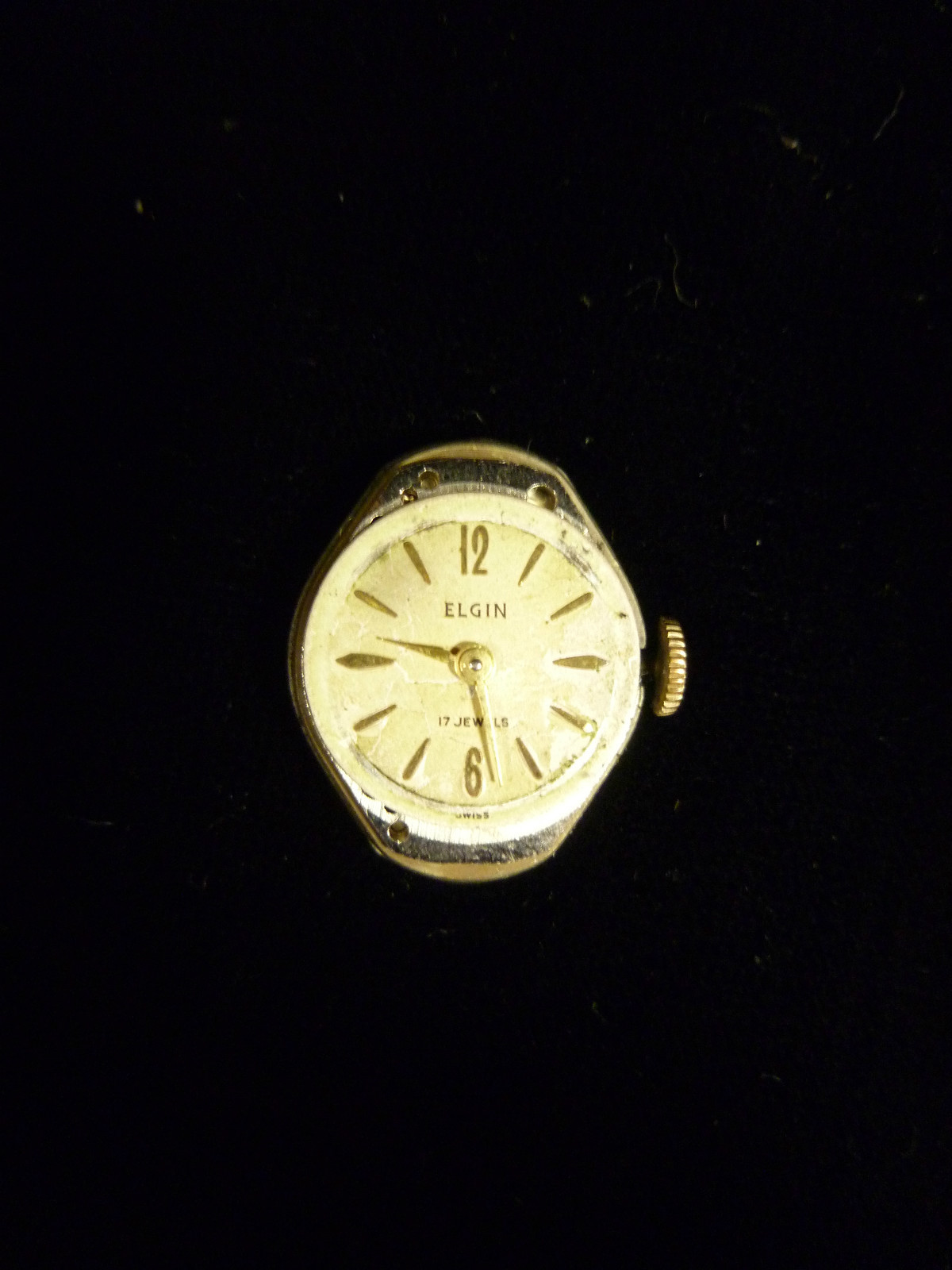 LADIES VINTAGE SWISS ELGIN WATCH STAINLESS STEEL, DIAMOND & STERLING ...