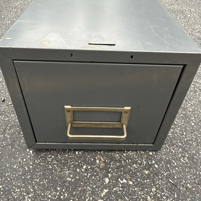 OLD Steelmaster Brand Metal Single Drawer Card File Box 5x8 Cards ...