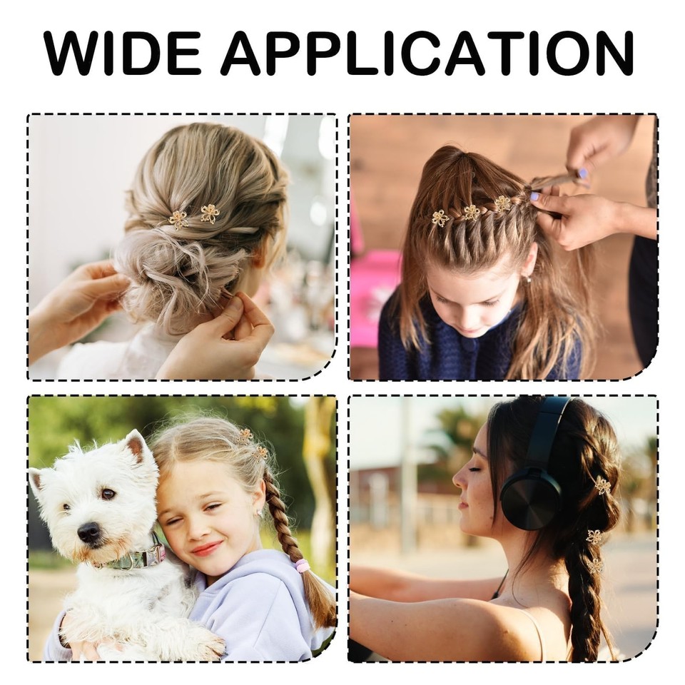 12 PCS Small Flower Hair Clips for Women Gold Cute Mini Tiny Little ...