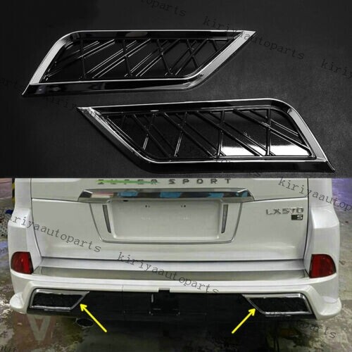 Chrome ABS Car Rear Bumper Exhaust Trim Cover 2PCS Fit For LEXUS LX570 ...