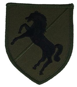 US ARMY 11TH ACR ARMORED CAVALRY REGIMENT BLACKHORSE VETERAN PATCH OD ...