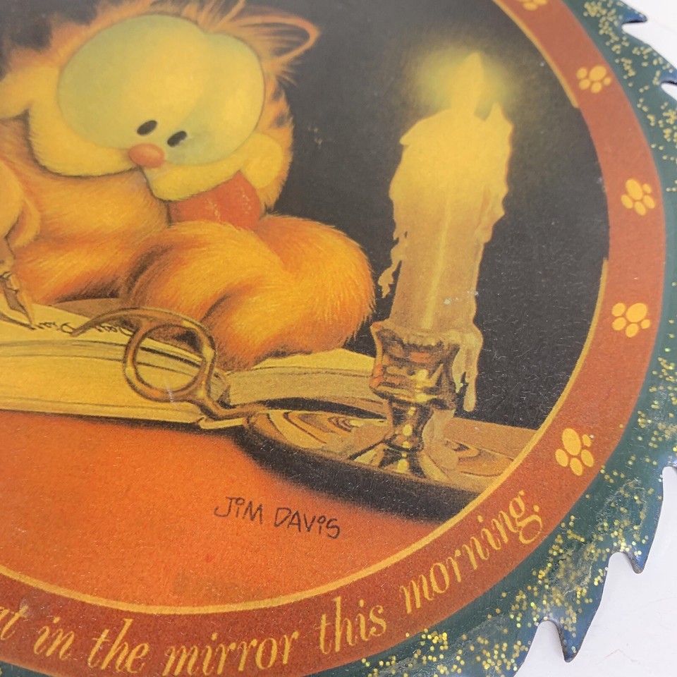 Garfield Metal Saw Blade Art Wall Hanging Dear Diary Charming Cat Jim ...