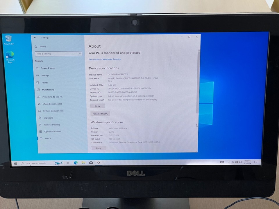 Dell Inspiron 20 3048 AIO Intel Pentium G3220T 2.7GHz 4GB RAM 1TB HDD ...