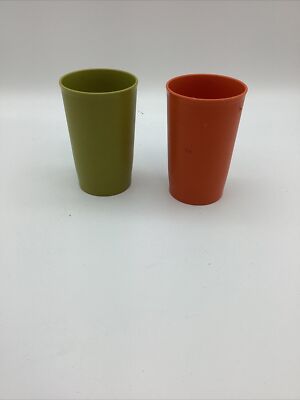 Tupperware 8oz Tumbler Drinking Glasses Cups Harvest Colors USA 1320 | eBay