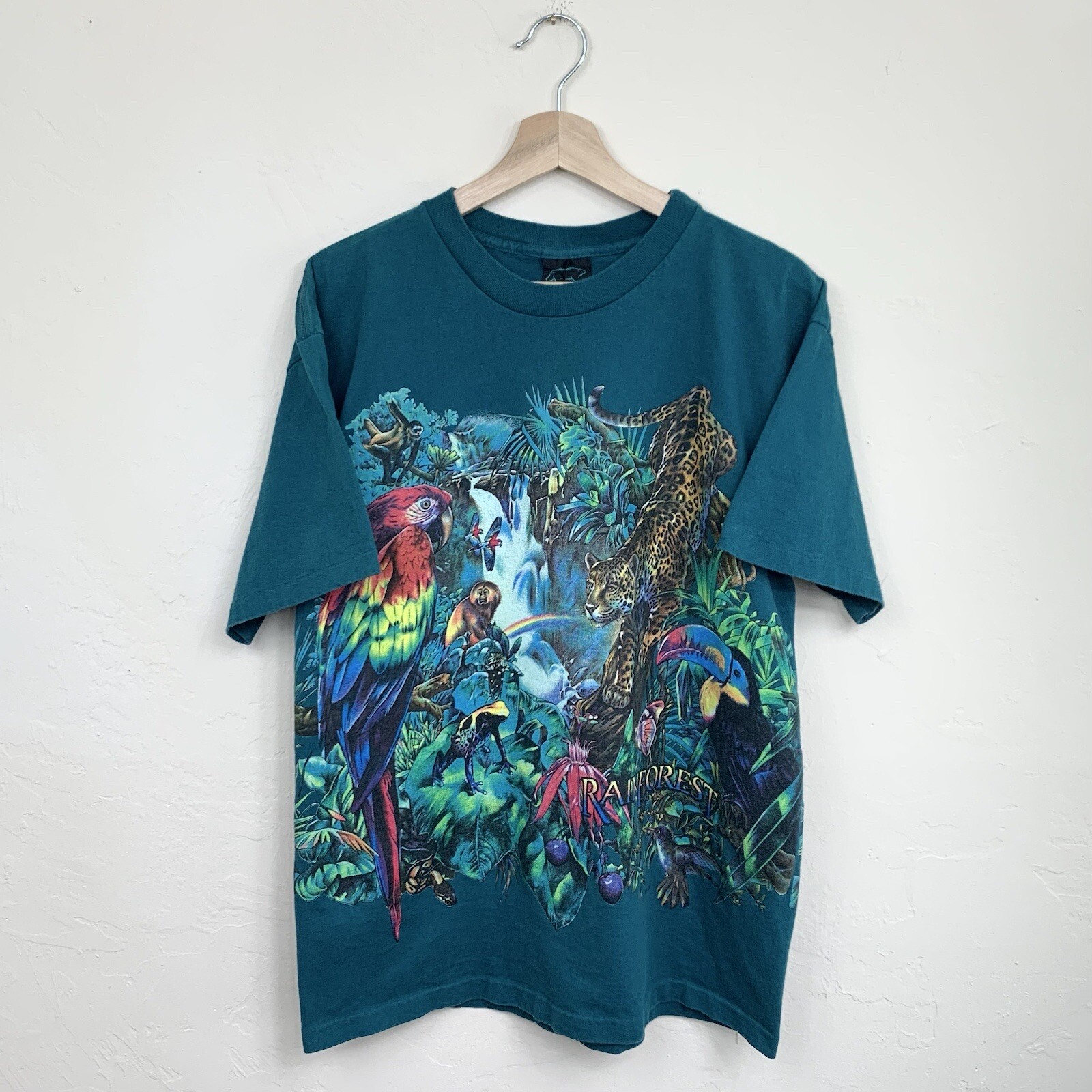 Vintage 90s Habitat Rainforest Animals Waterfall Bird… - Gem