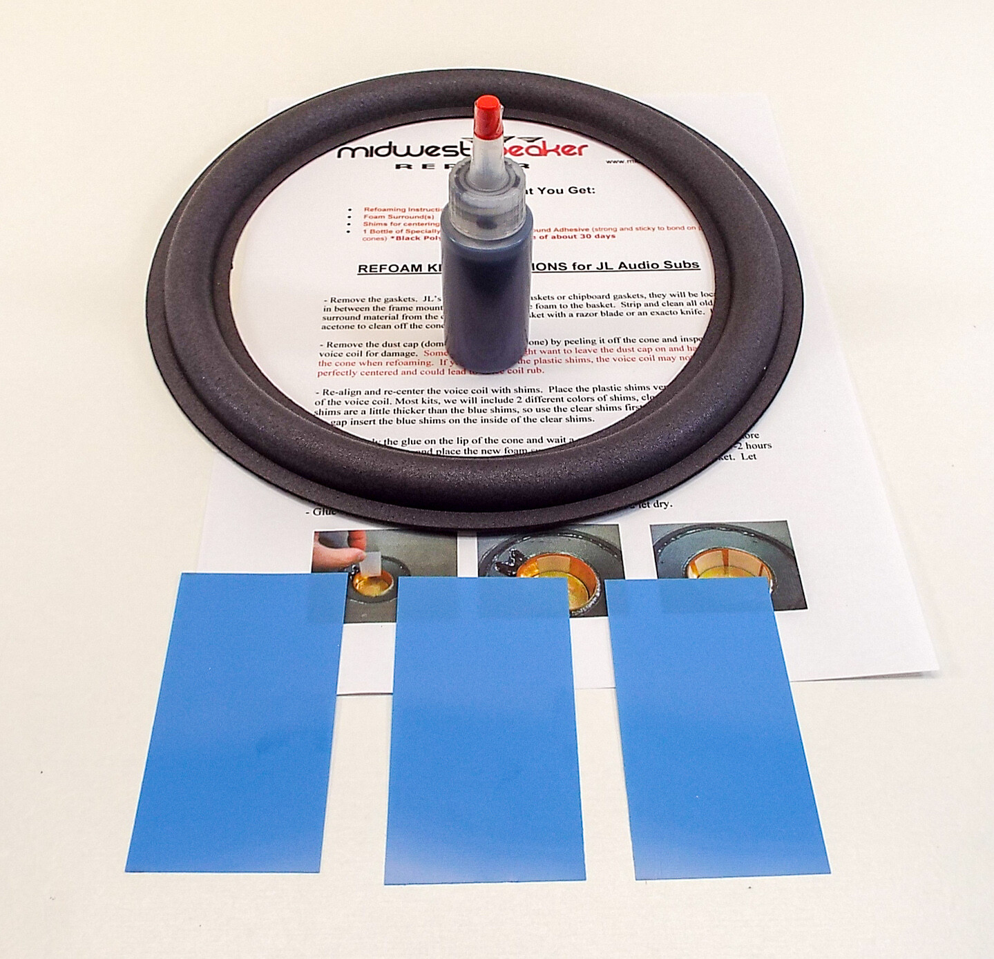 JL Audio 10W0 10W1 10W6 Subwoofer Refoam Kit - 1 Foam w/ Shims | eBay