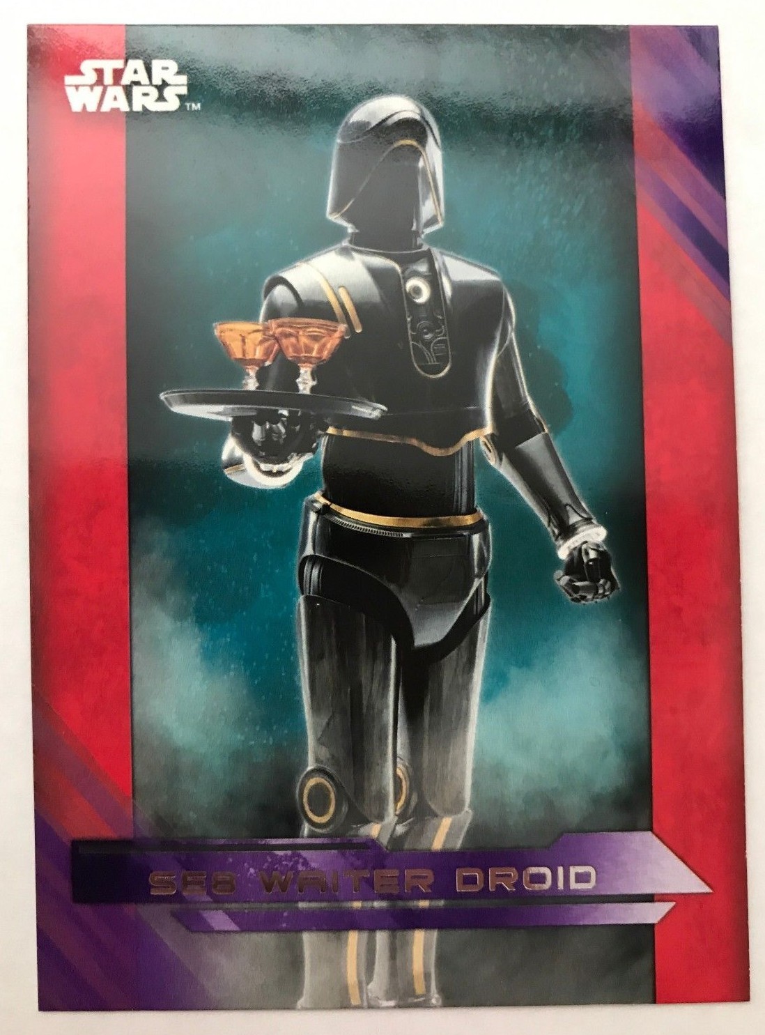 2017 Topps Star Wars The Last Jedi #34 SE8 Waiter Droid PURPLE NrMint ...