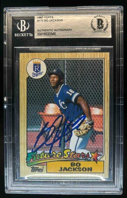 1987 Topps Bo Jackson Rookie RC #170 Royals BGS Authentic Auto | eBay