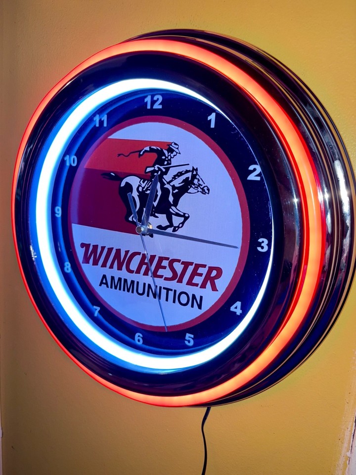 Winchester Ammunition Firearms Gun Store Advertising Neon Style LED ...